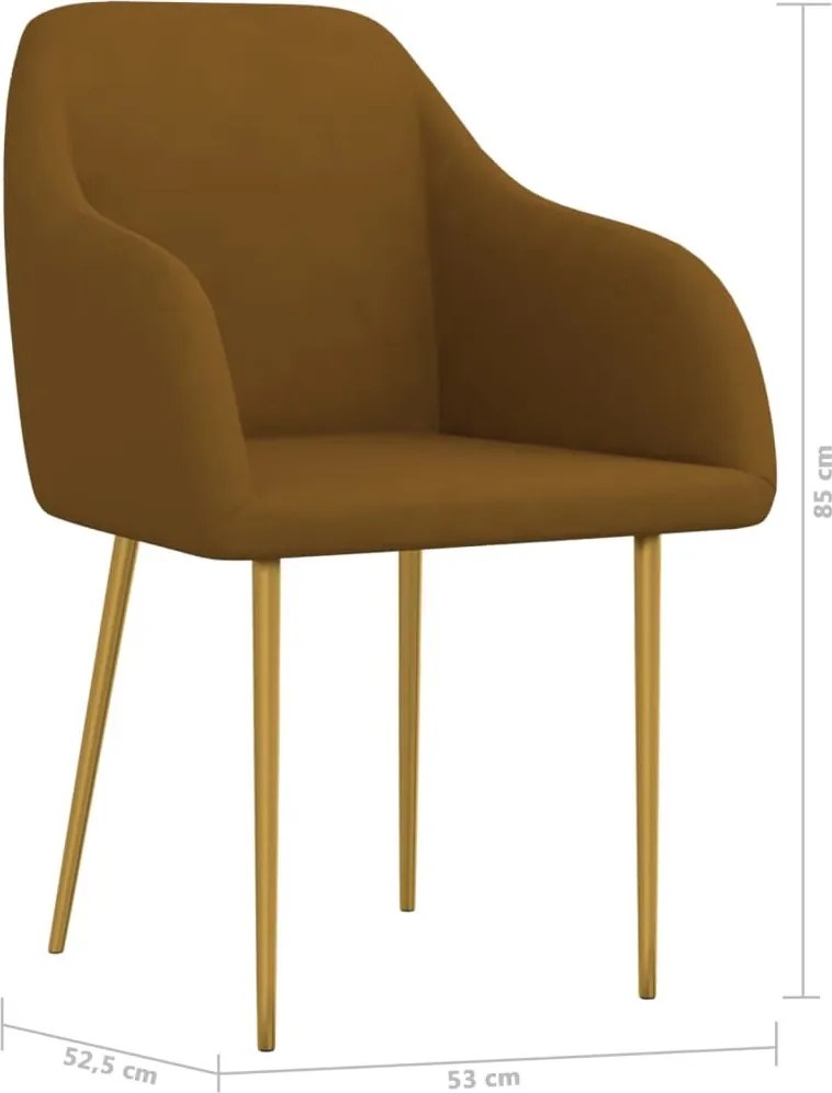 vidaXL Jídelní židle 2 ks samet [330654] Barva: Hnědá
