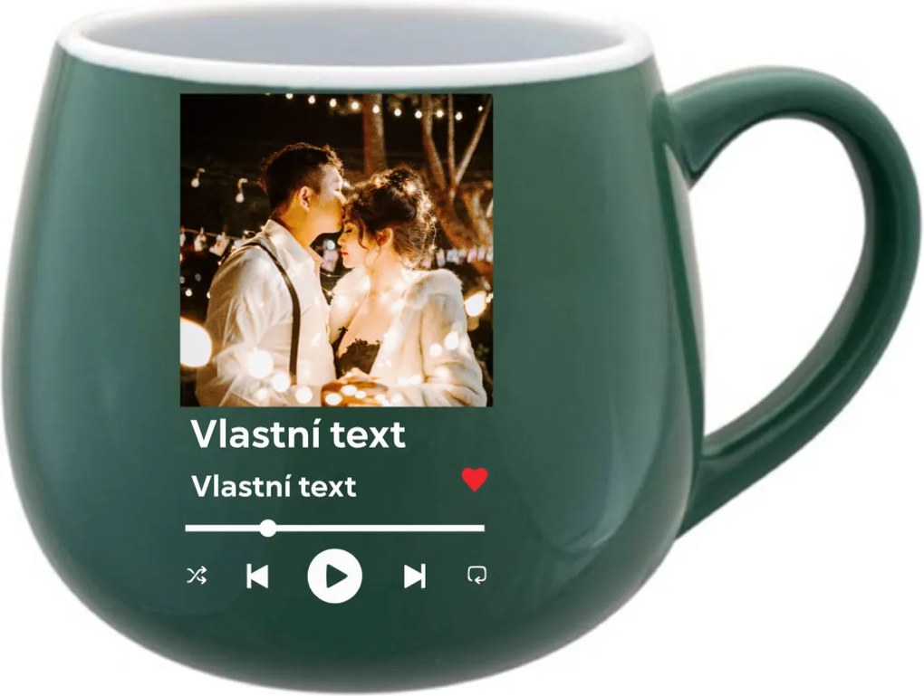 Personalizovaný keramický buclatý hrneček s motivem přehrávače