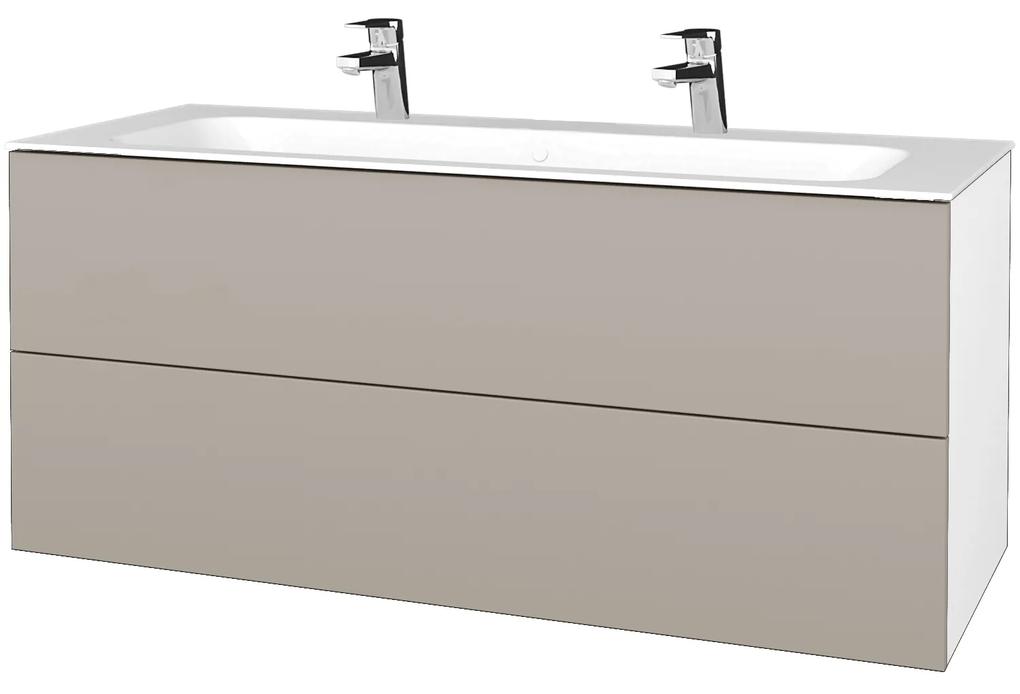 Dřevojas Koupelnová skříňka VARIANTE SZZ2 120 Varianta: N01 Bílá lesk / D01 Beton