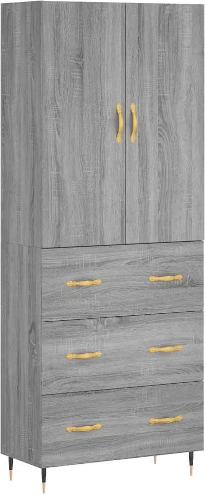 Skříň highboard šedá sonoma 69,5 x 34 x 180 cm kompozitní dřevo 3195833