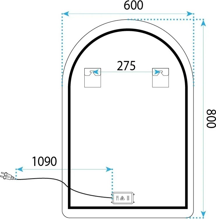Rea Zrcadlo 80x60 cm s vyhříváním a regulovatelným LED osvětlením HOM-01518 kartáčovaná zlatá