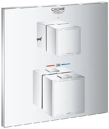 Grohe Grohtherm Cube - Termostatická baterie pod omítku pro 2 spotřebiče, chrom 24155000
