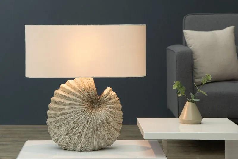 Deflee stolní lampa SHELL WHITE LAMSTOL38510lněné vlákno, keramika  55 cm x 55 cm 1703201825
