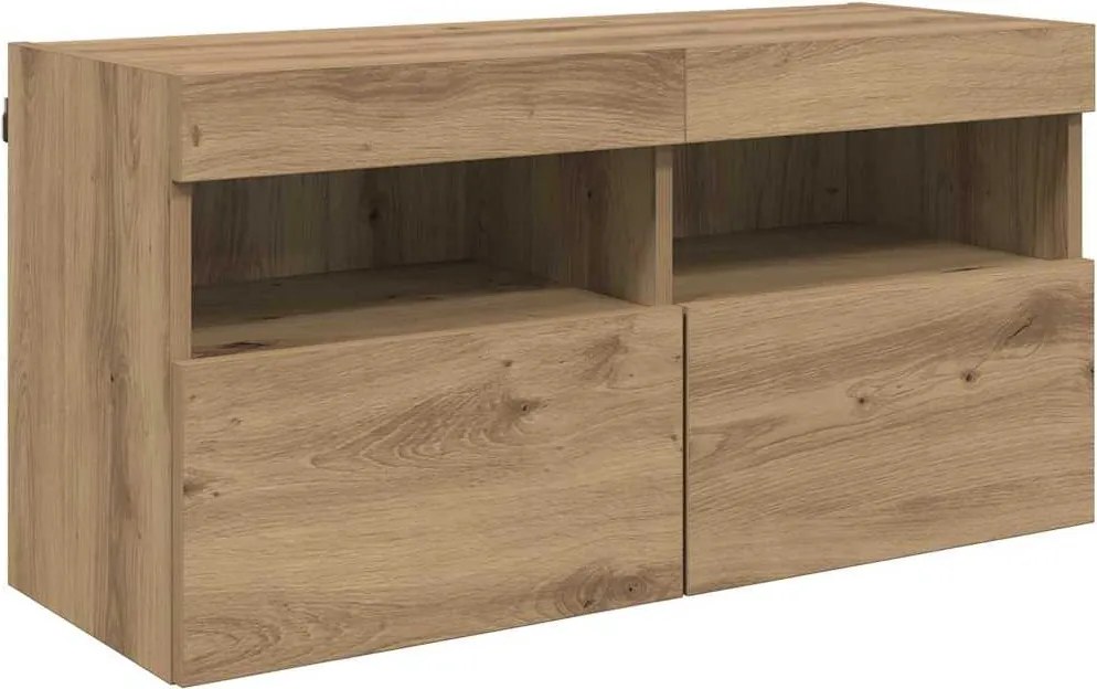 TV nástěnné jednotky s LED 5 ks Artisanový dub kompozitní dřevo 3402981