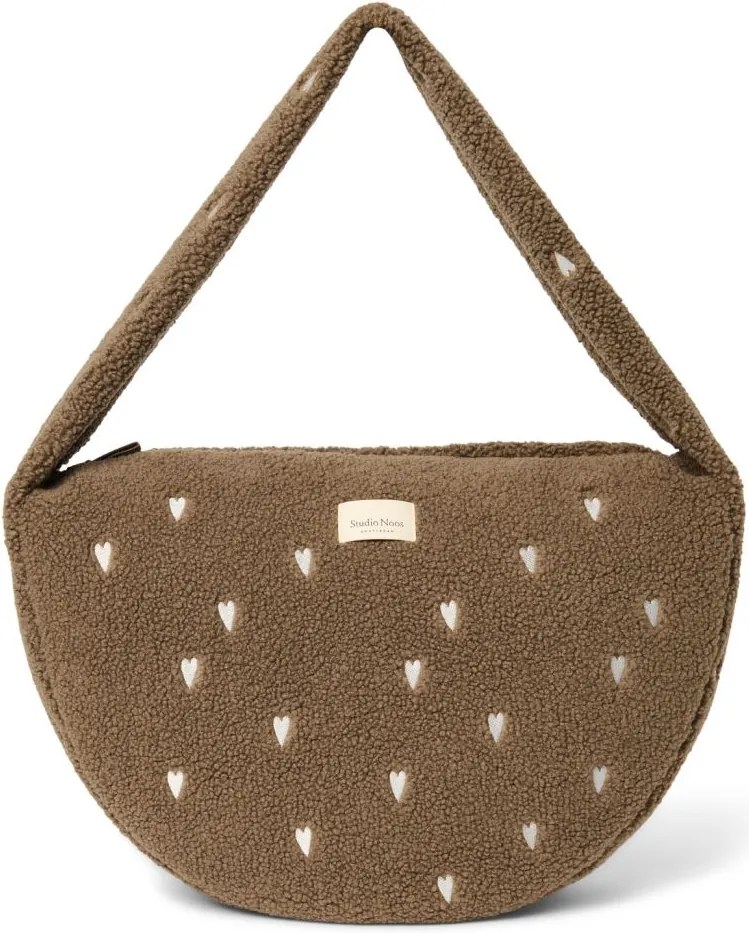 Studio Noos Taška Cross Body Teddy Brown Hearts