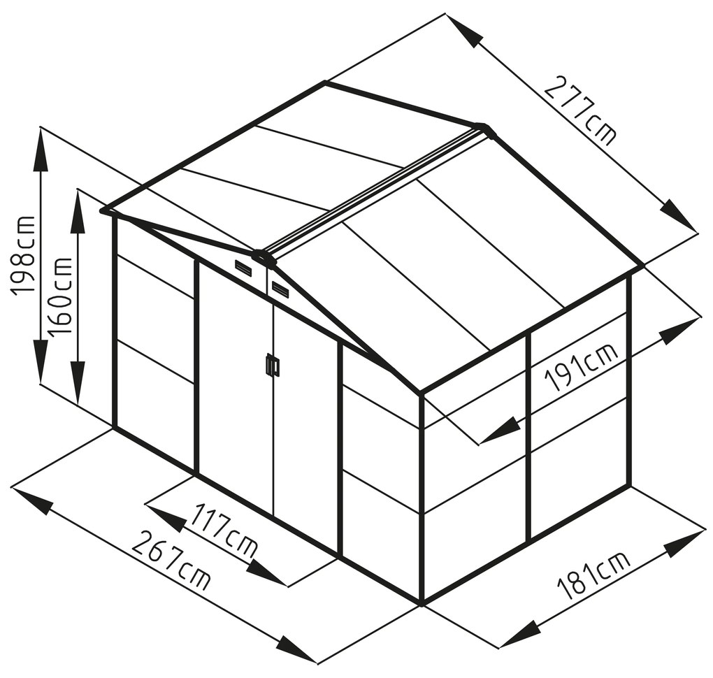 Zahradní domek G21 GAH 529 - 277 x 191 cm, zelený