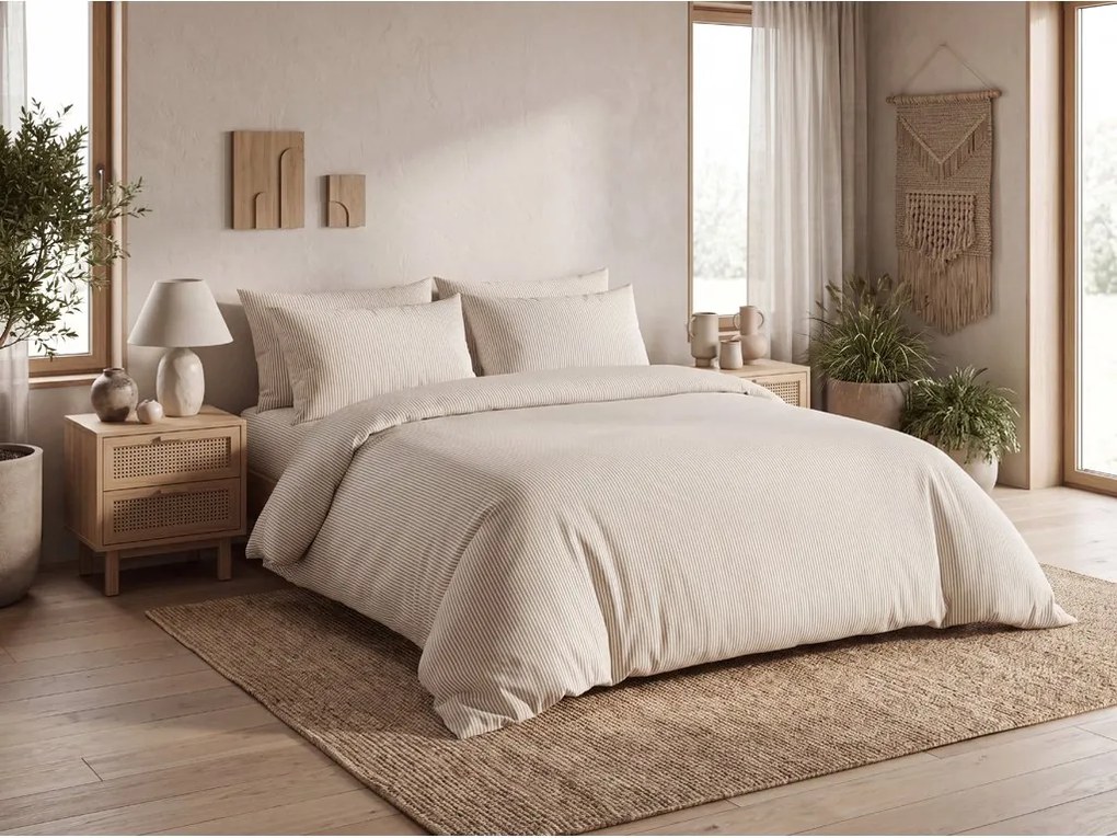 Bavlněné povlečení SOFT STRIPES béžové Rozměr povlečení: 70 x 80 cm | 140 x 200 cm