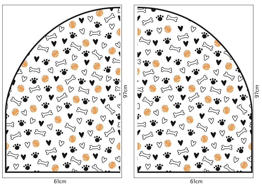 PIPPER. Ochranná textilní nálepka na zeď - Oblouk - Míčky Velikost: 120x96cm, Jméno: Bez jména