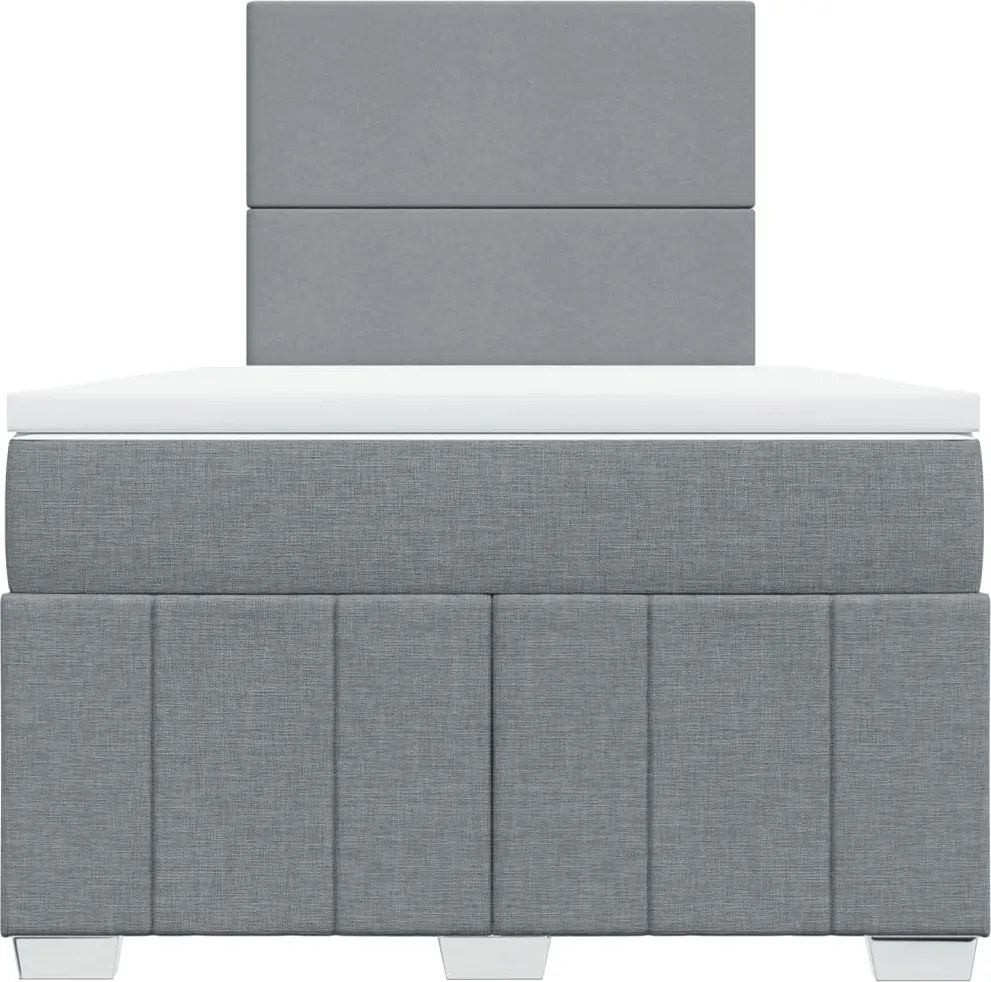 Box spring postel s matrací světle šedá 120x190 cm textil 3293900