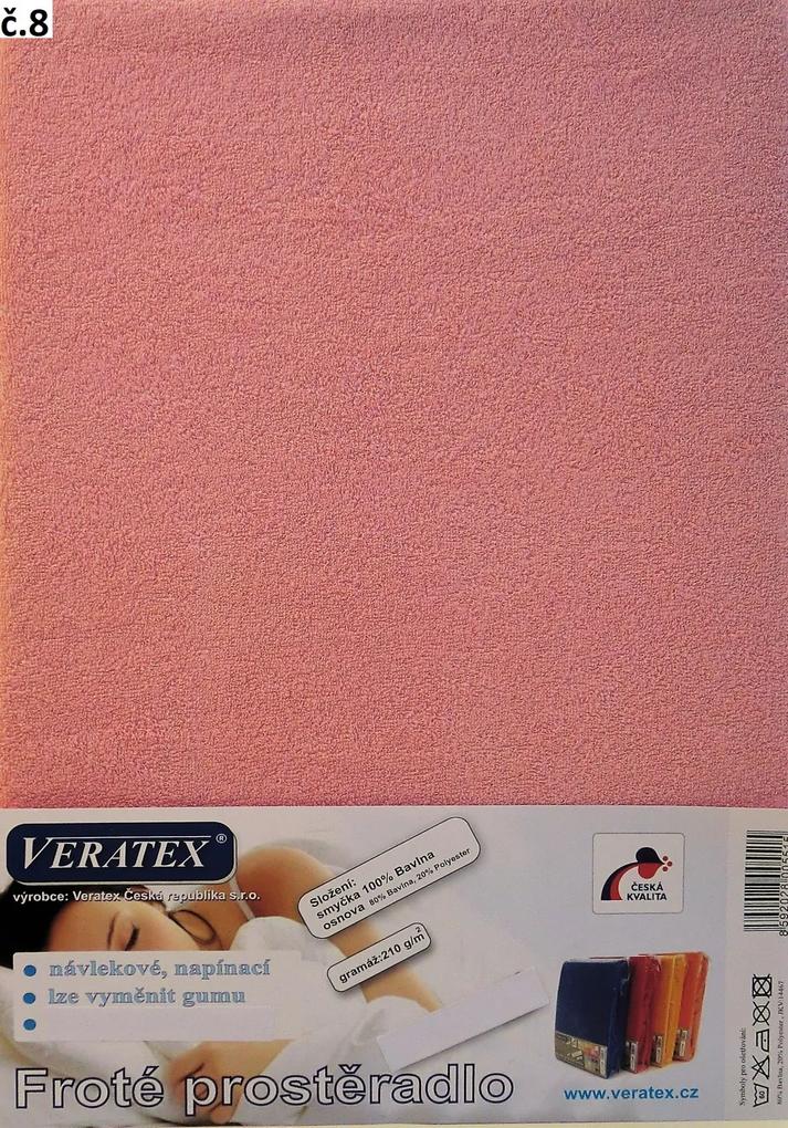 Veratex Froté prostěradlo 100x200/16 cm (č. 8-růžová)  Froté