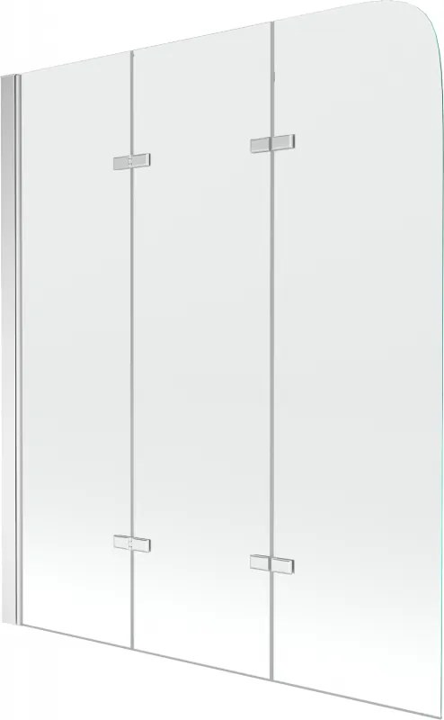 Mexen FELIX, vanová zástěna, 3-křídlová, 120 x 140 cm, čirá, 890-120-003-01-00