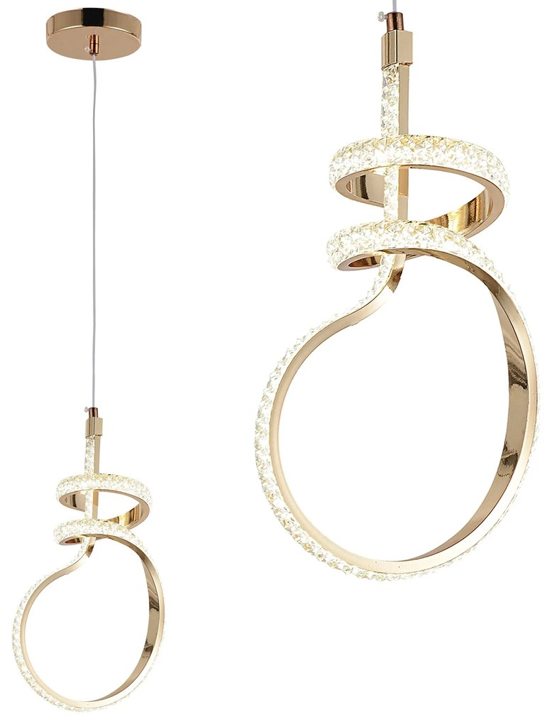 Toolight Závěsné LED svítidlo Luxury Glamour 14 G071-CP zlaté