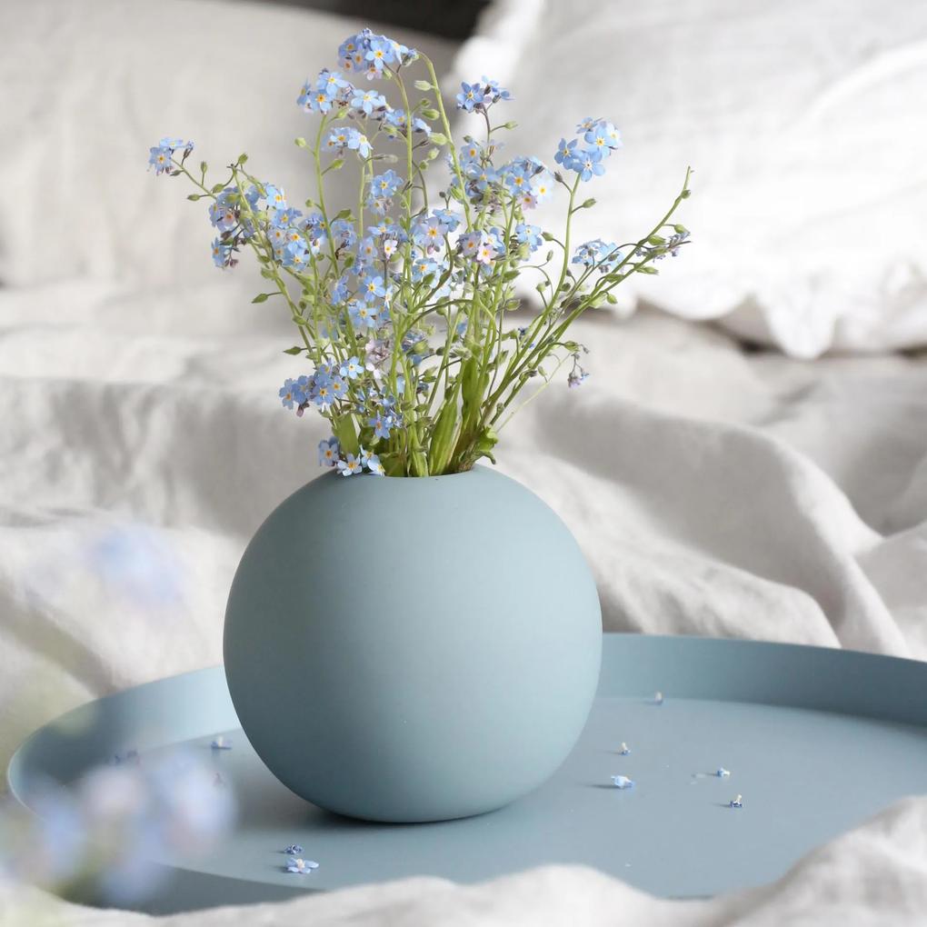 COOEE Design Kulatá váza Ball Dusty Blue 10 cm, modrá barva, keramika |  BIANO