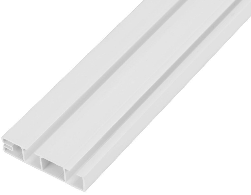 Dekodum Stropní kolejnice z PVC dvouřadá bílá s krytem Délka: 190 cm, Typ přichycení: háčky
