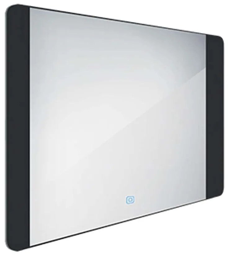 Nimco - Zrcadlo s LED osvětlením, 80x60 cm, dotykový senzor, hliník/černá ZPC 42003V-90
