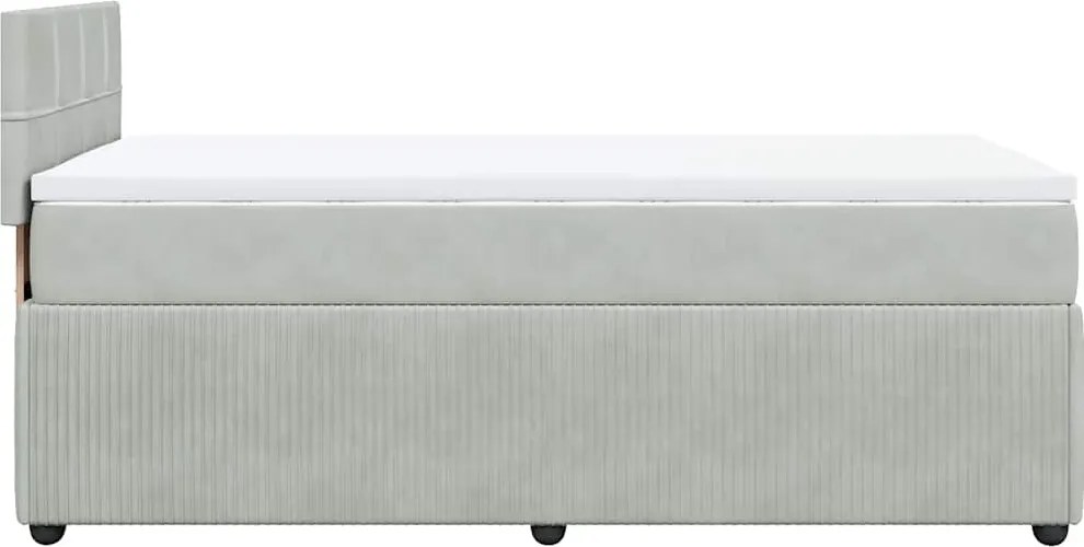 Box spring postel s matrací světle šedá 90x200 cm samet 3289950