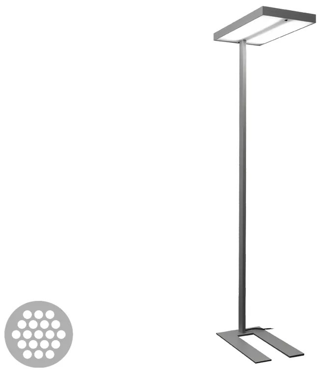 HAL LEIRA LED Stojací lampa Leira LED 184cm hliník 8x12W 11000lm - HALLA