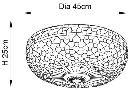 Endon 64276 - Stropní svítidlo Tiffany MILLE FEUX 2xE27/60W/230V pr. 45 cm