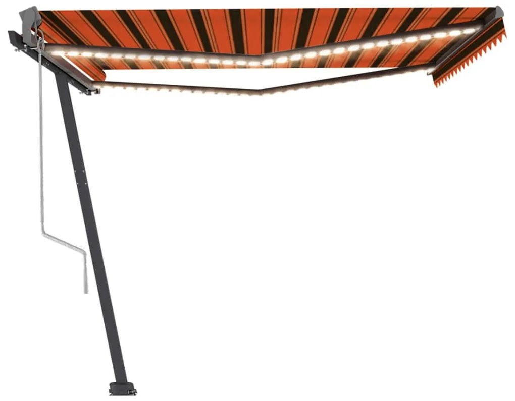 Automatická markýza LED a senzor větru 450x300 cm oranžovohnědá,  3069775