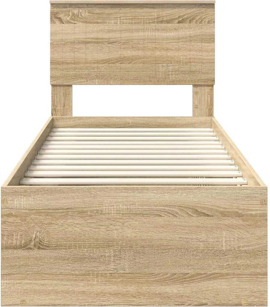 Rám postele s čelo Sonoma dub 75 x 190 cm Masivní borové dřevo 3410665