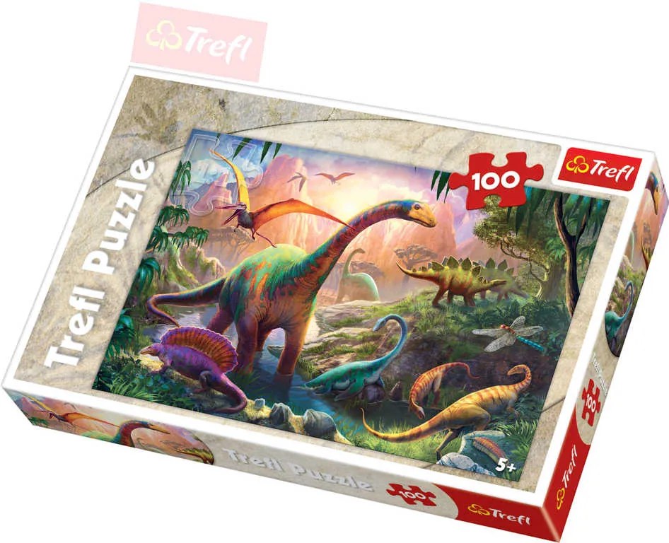 TREFL PUZZLE Svět dinosaurů 100 dílků 41x28cm skládačka 116277 tr116277
