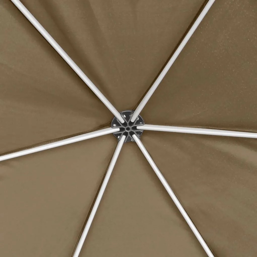 Šestihranný pop-up stan s bočnicemi 3,6 x 3,1 m taupe 220 g/m², 362013