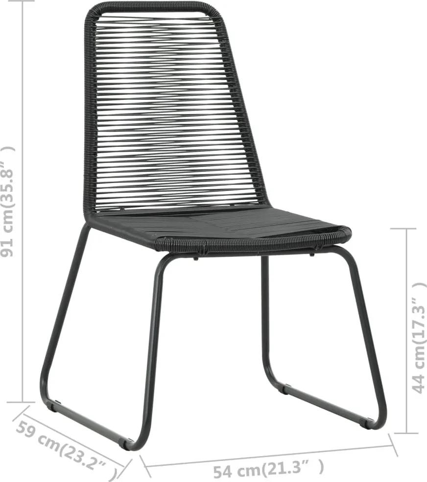 vidaXL Zahradní jídelní židle 6 ks polyratan černé [313113]