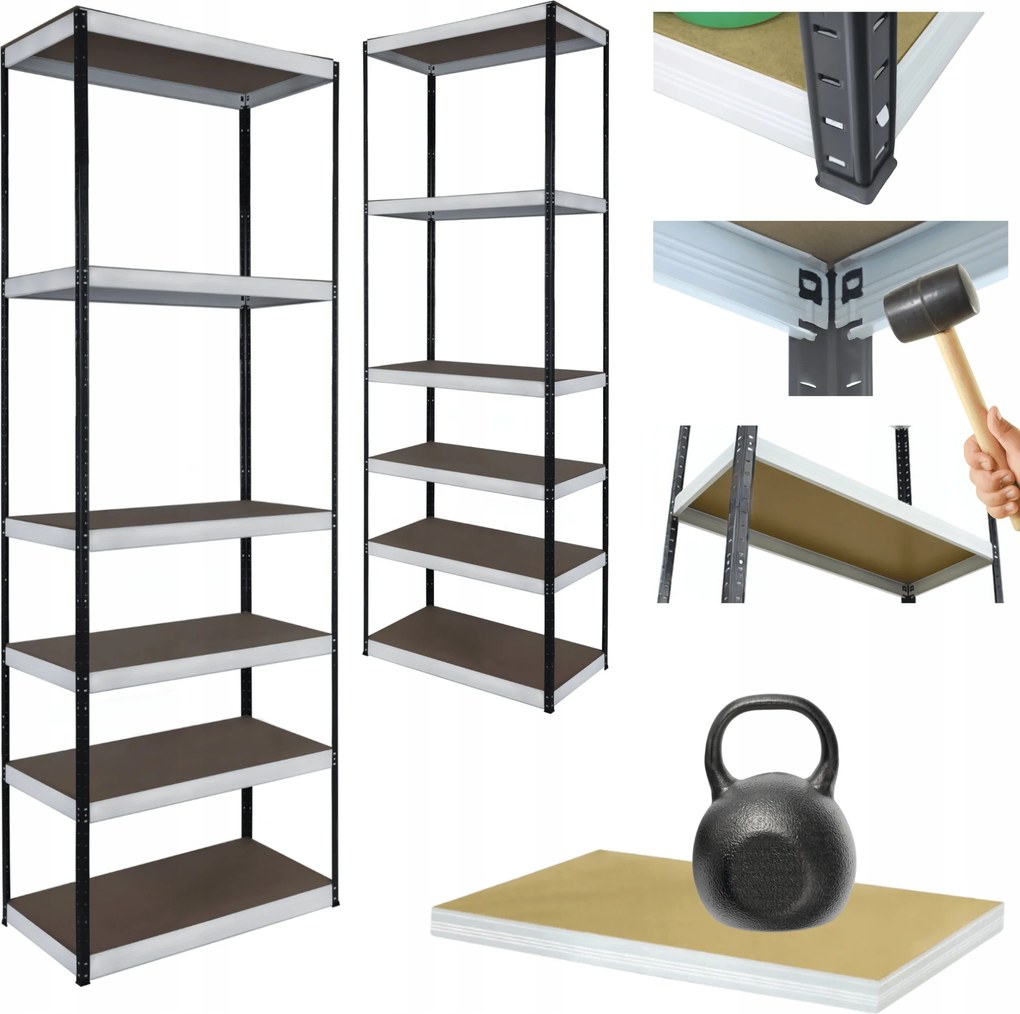 Kovový skladový regál Helios 196x50x50 cm 6Px175 kg Silný Polský