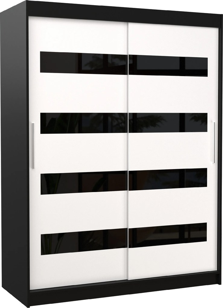 ADRK Furniture Skříň posuvná se zrcadlem MARTINEZ 150 ADRK-SW-MAR-BW-BL-150