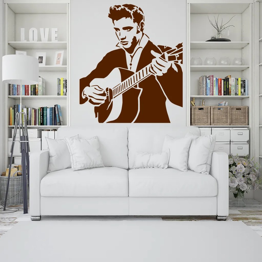 Živá Zeď Samolepka na zeď Elvis Presley Barva: černá