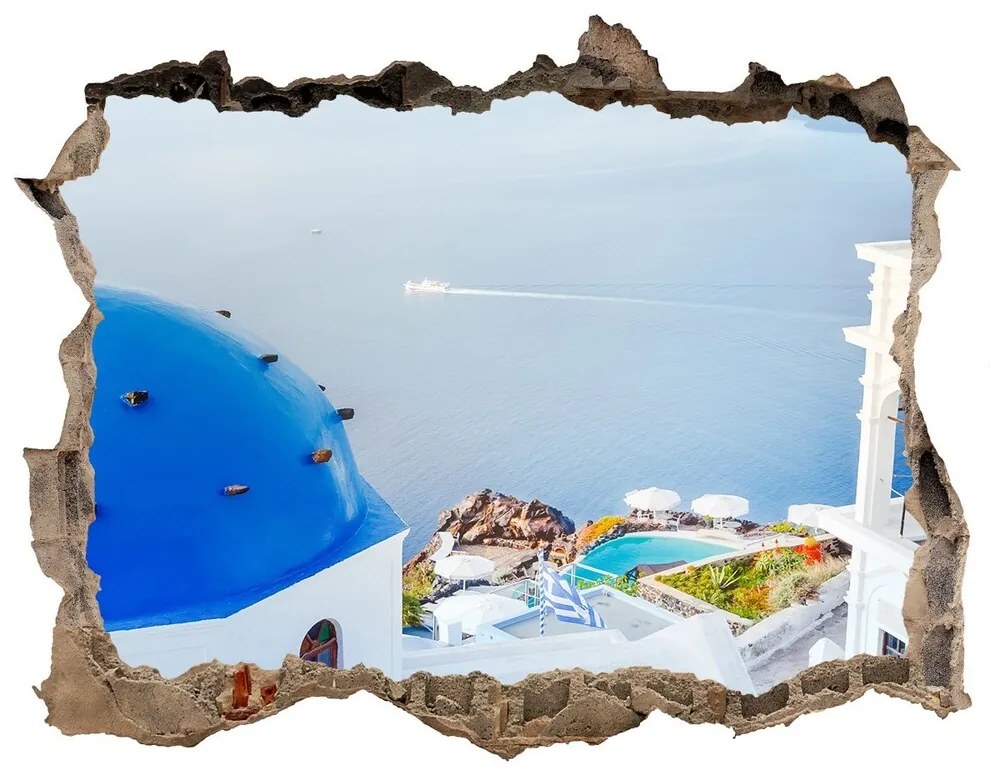 Wallmuralia Fototapeta díra na zeď 3D Santorini Řecko 95x64 cm