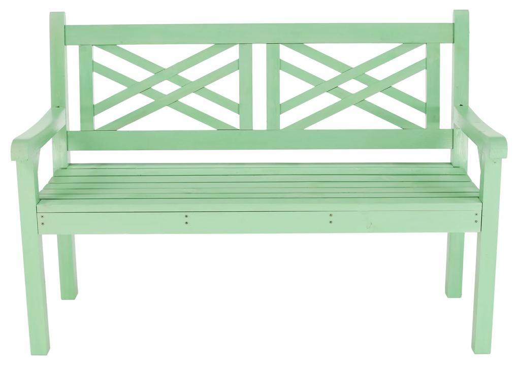 Kondela Dřevěná zahradní lavička, neo mint, 124 cm, FABLA