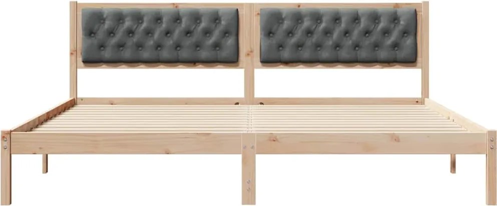 Rám postele s čelo Tmavě šedá 200 x 200 cm Masivní borové dřevo 3394234