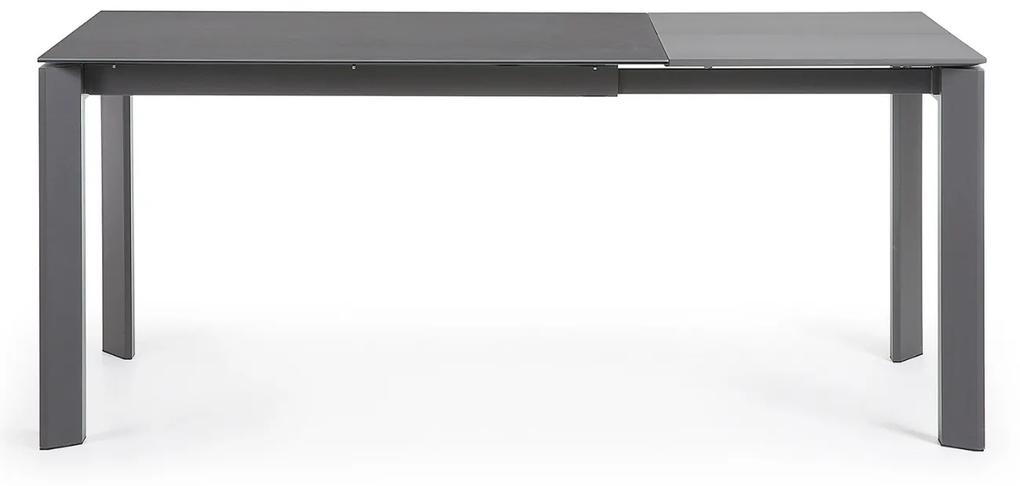 OnaDnes -20% Antracitově černý keramický rozkládací jídelní stůl Kave Home Axis I. 120/180 x 80 cm