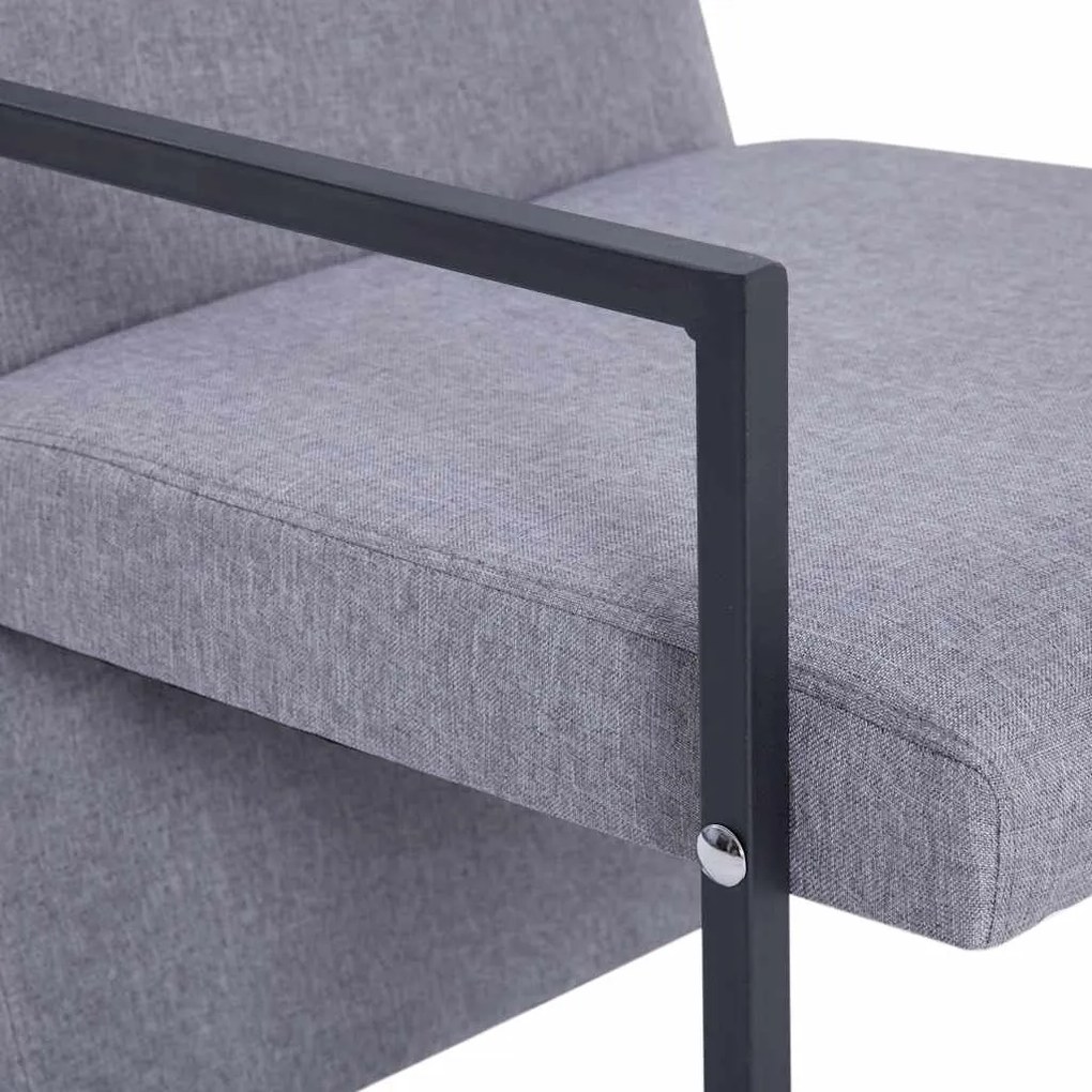 Křeslo světle šedé textil 282155