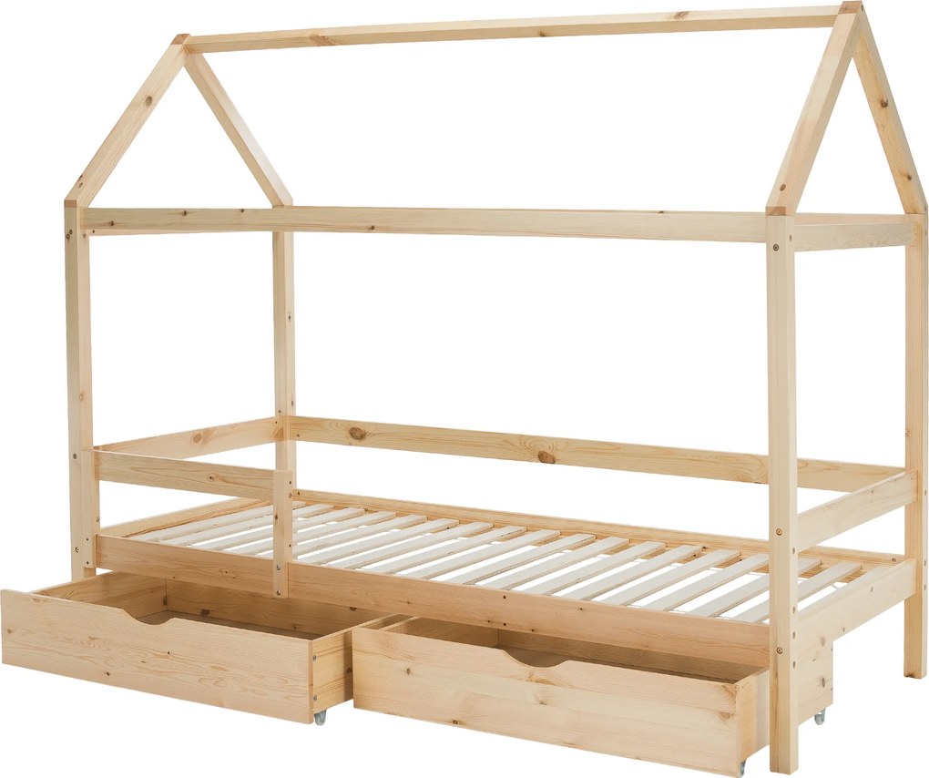 Montessori postel, 90x200, přírodní, masiv, NOEMA