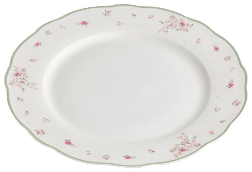 Bílý porcelánový servírovací talíř Brandani Nonna Rosa