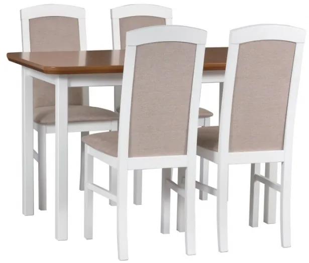 Jídelní stůl MAX 4 deska stolu bílá, nohy stolu ořech