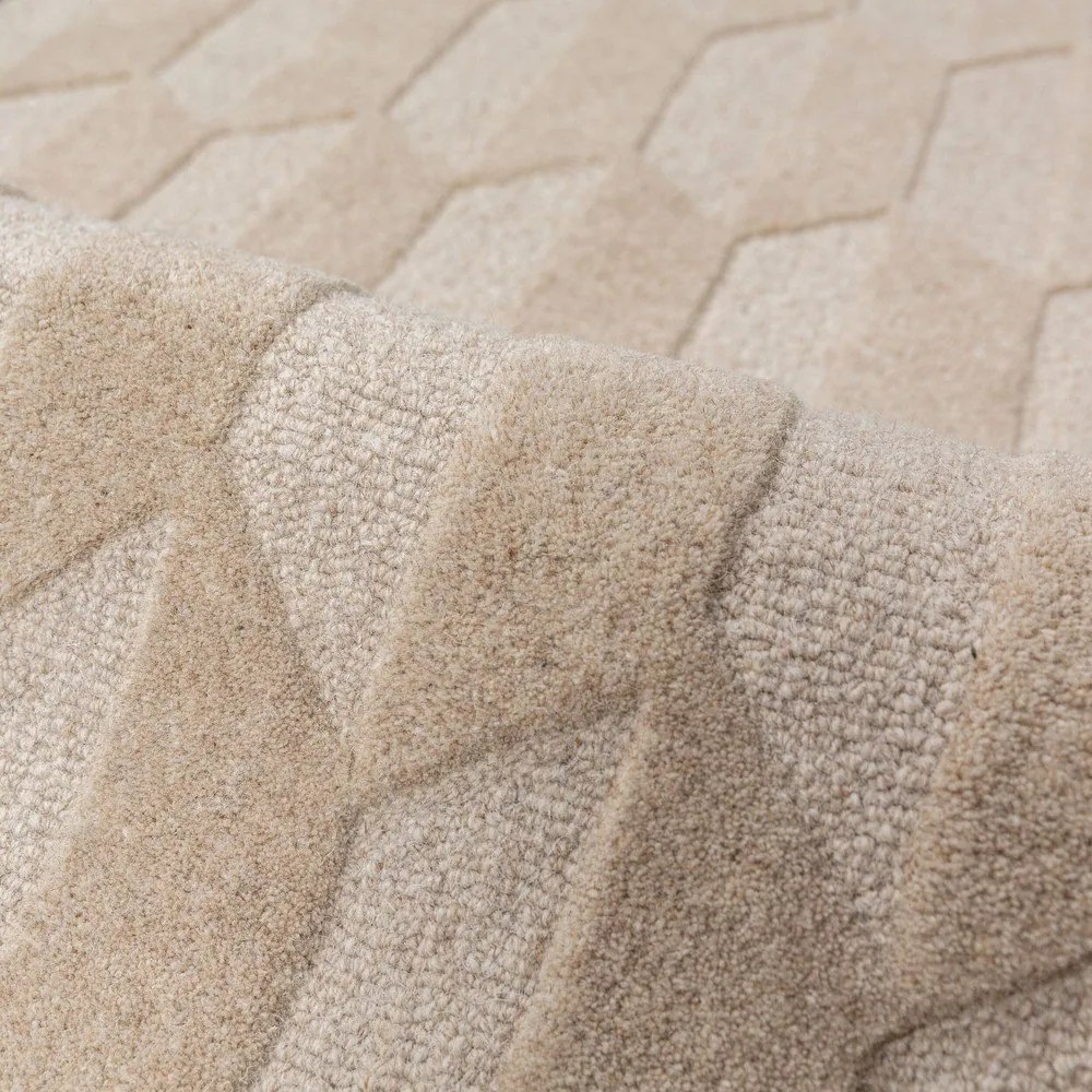 Ručně tkaný vlněný koberec v přírodní barvě/zelenomodrý 200x290 cm Apex Border Wool – Flair Rugs