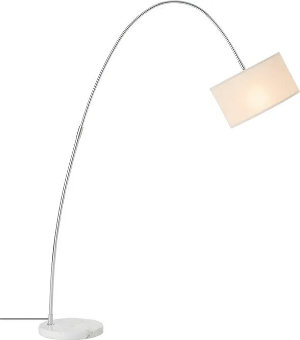 Bílá látková stojací lampa s ohybatelnou konstrukcí (výška 145 cm) Arc – Ellos Home