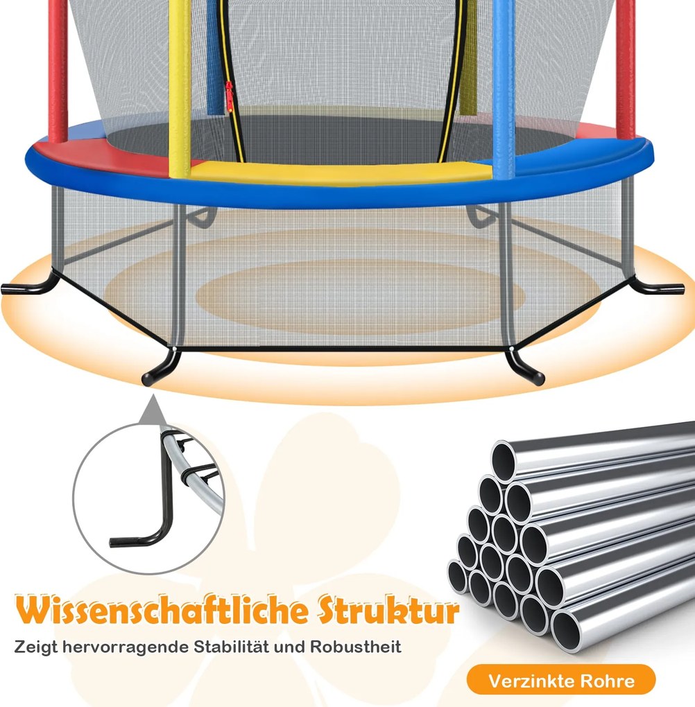 Costway Zahradní trampolína Ø165 cm s ochrannou sítí trampolína do 135 KG