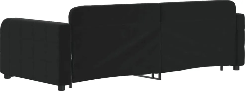 Válenda s přistýlkou a zásuvkami černá 90 x 200 cm samet 3196981