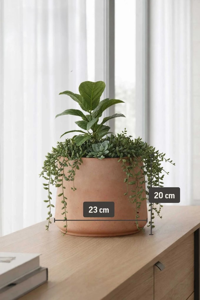 Květináč TROPICO, sklolaminát, výška 20 cm, oranžová