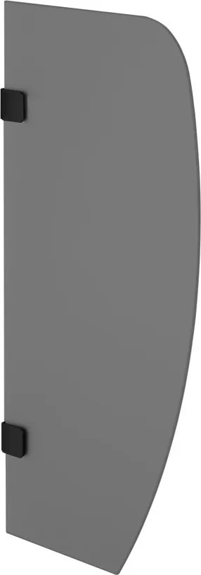 Sapho Sapho, Dělící stěna mezi urinály 40x80 cm, kouřové sklo, černá mat, 2502-06M