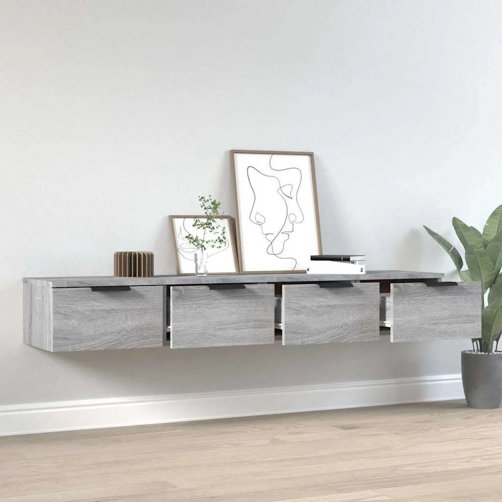 Nástěnné skříňky 2 ks šedé sonoma 68x30x20 cm kompozitní dřevo 3115898