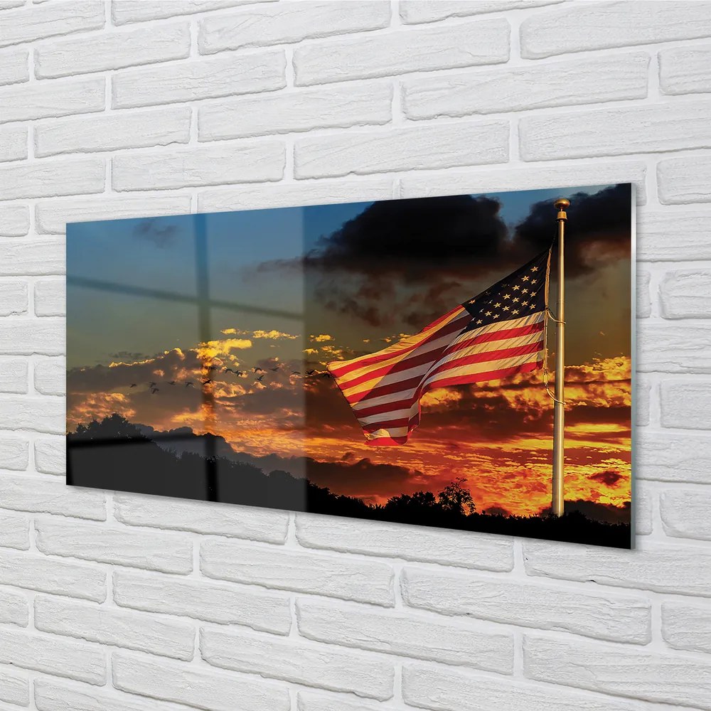 akrylový obraz Vlajka USA 125x50 cm