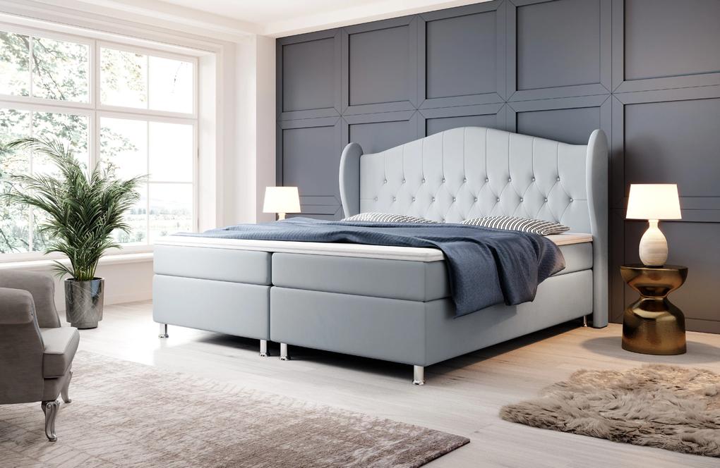 K&M postele Designová boxspring postel ANGEL bez úložného prostoru Velikost postele: 180 × 200 cm, Výběr matrace: Oboustranná pružinová matrace - stř…