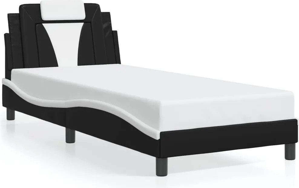 Rám postele Viana s LED bez matrace černý a bílý 80x200 cm 3213985