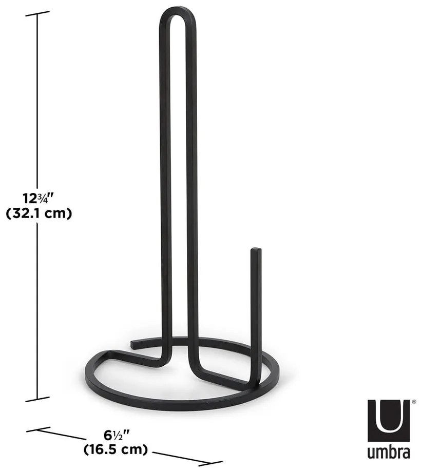 Černý ocelový držák na kuchyňské utěrky ø 17 cm Squire – Umbra