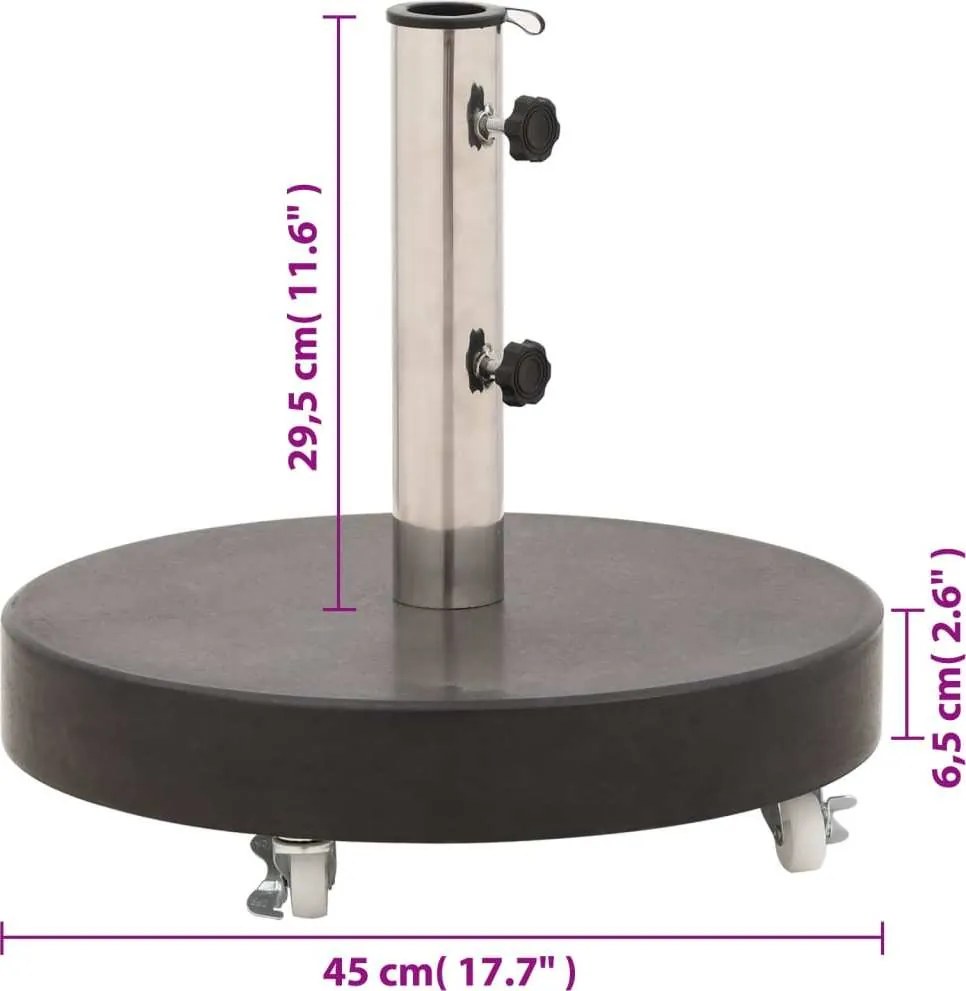 vidaXL Stojan na slunečník žulový 30 kg kulatý [48564] Barva: Šedá